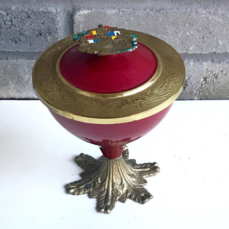 VTG Made in Israel Tamar Brass Lidded Footed Bowl Israeli - Etsy