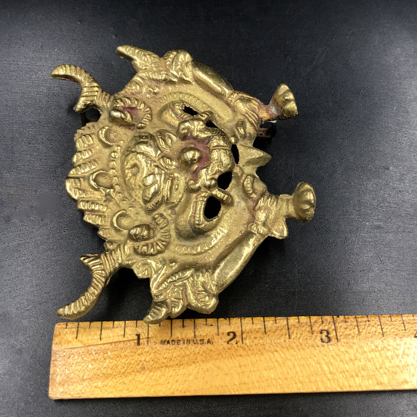 Vintage Brass Cheppu Belt Buckle: Himalayan Mythical Creature - Etsy