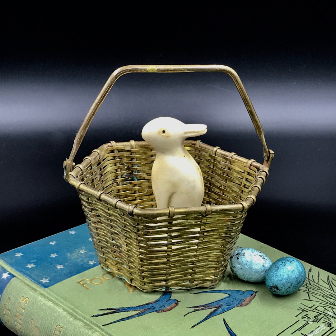 SMALL VTG Gold Woven Wire Basket, Woven Brass Basket, Basketweave Metal ...