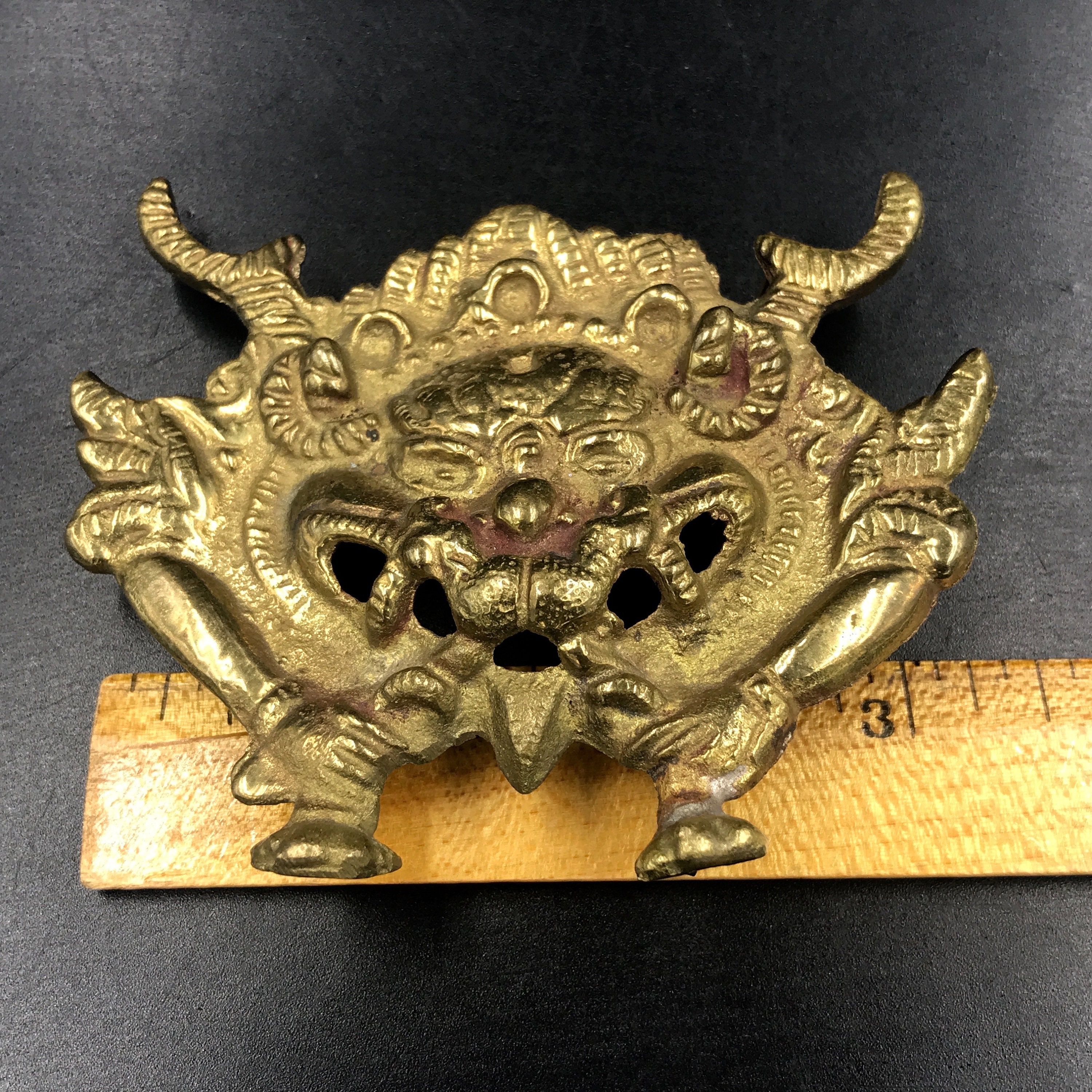Vintage Brass Cheppu Belt Buckle: Himalayan Mythical Creature - Etsy