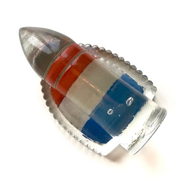 UNIQUE VTG Glass Military Bullet Missile Paperweight With - Etsy
