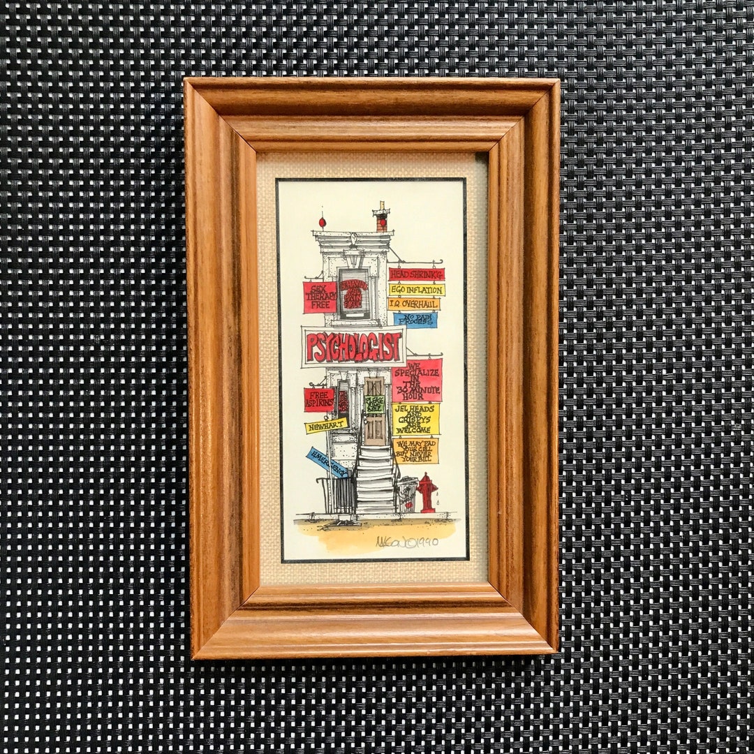 1990 Roger Mason Studios Comic "psychologist" Watercolored Print Signed ...