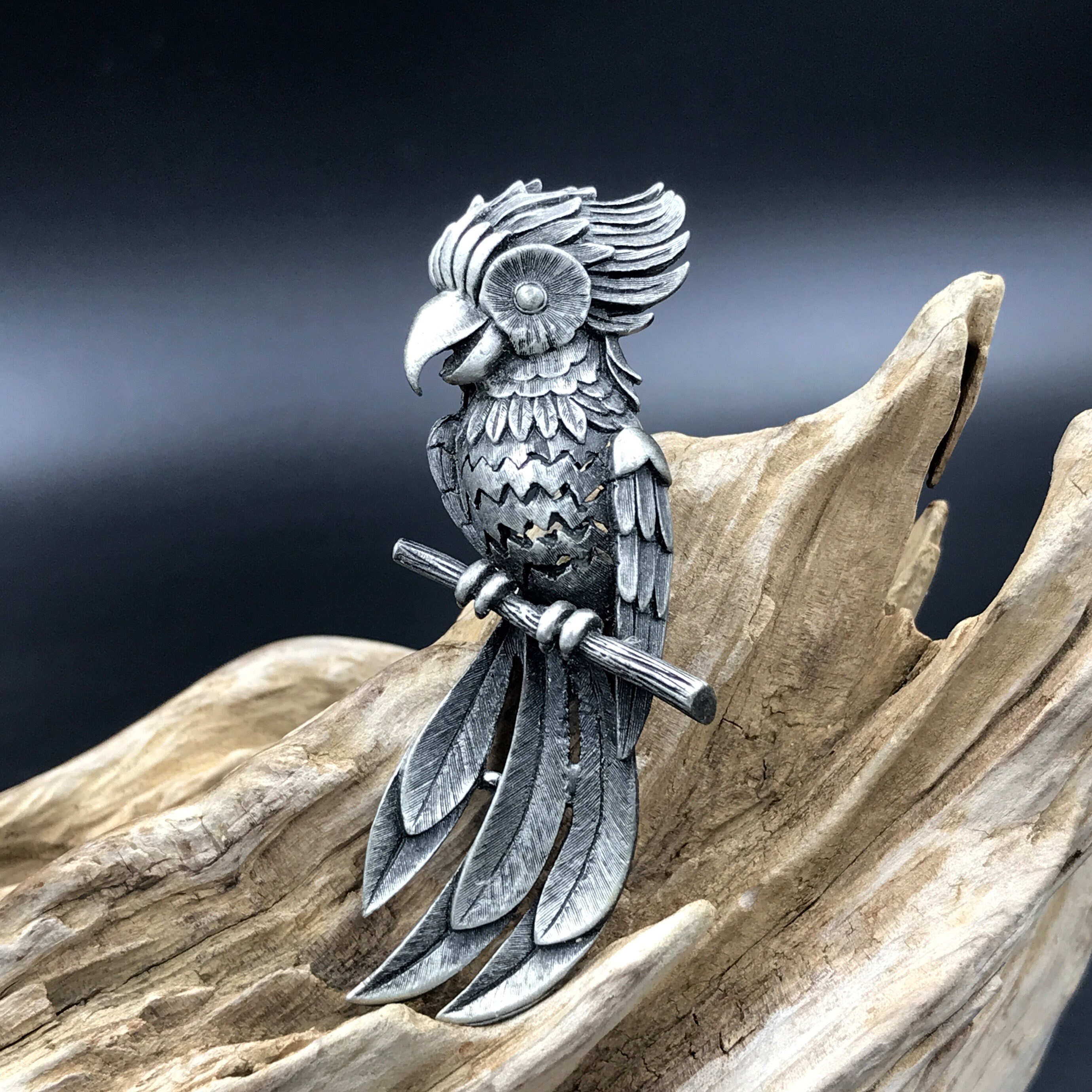 VTG Pewter Cockatiel Cockatoo Parrot Brooch Silver Tone Metal | Etsy