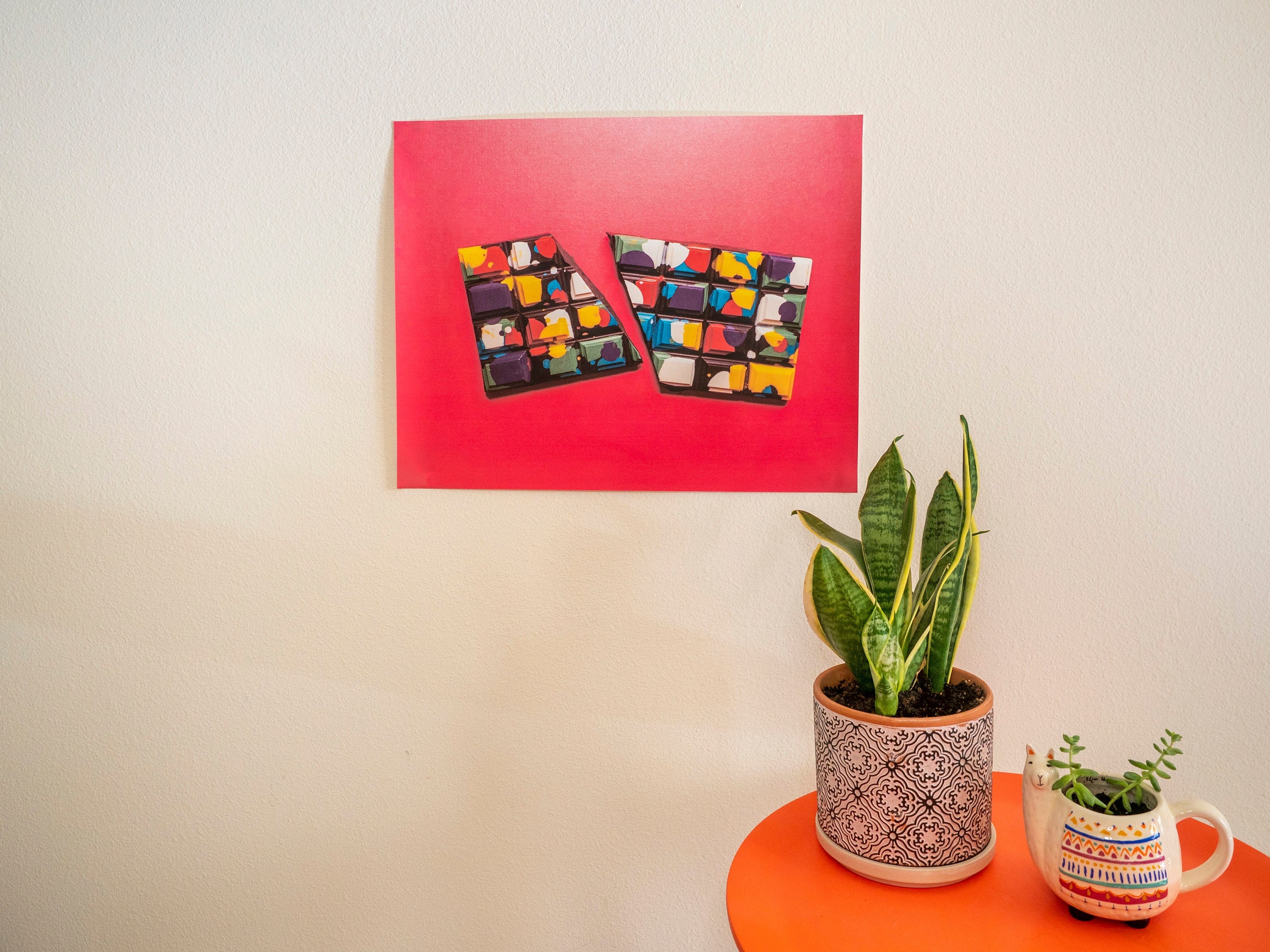 Art Print With Chocolate Bar Sweet Wall Art Dessert Home - Etsy