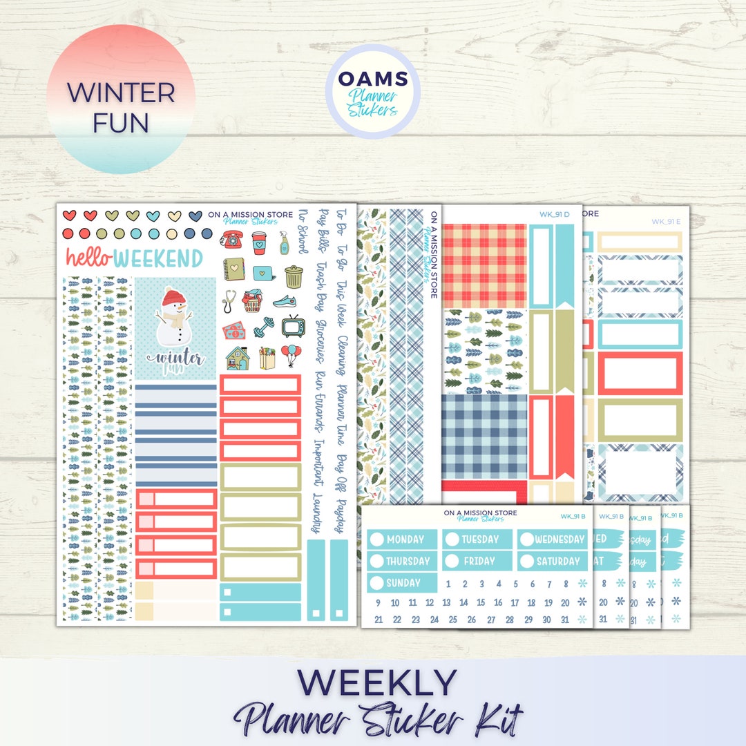 Weekly Sticker Kit Weekly Planner Kit Erin Condren Hourly - Etsy
