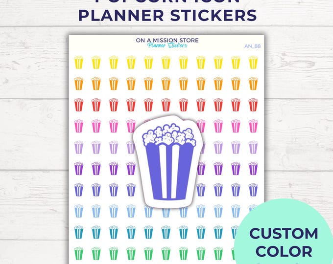 Popcorn Time, Movie Theater Snack, Red and White Bucket Sticker - Etsy ...