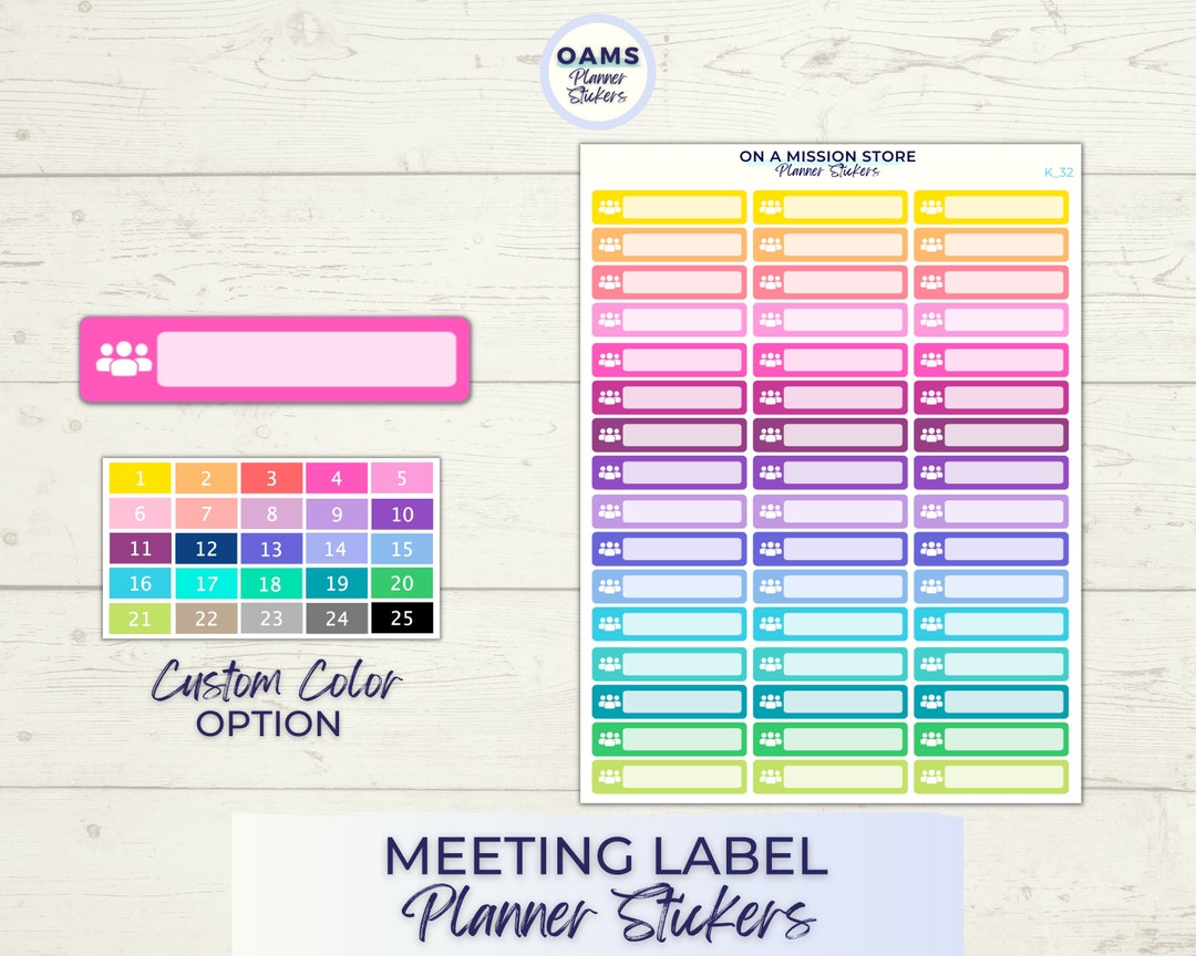 Meeting Stickers, Work Meeting Reminder, Work Planner Stickers ...