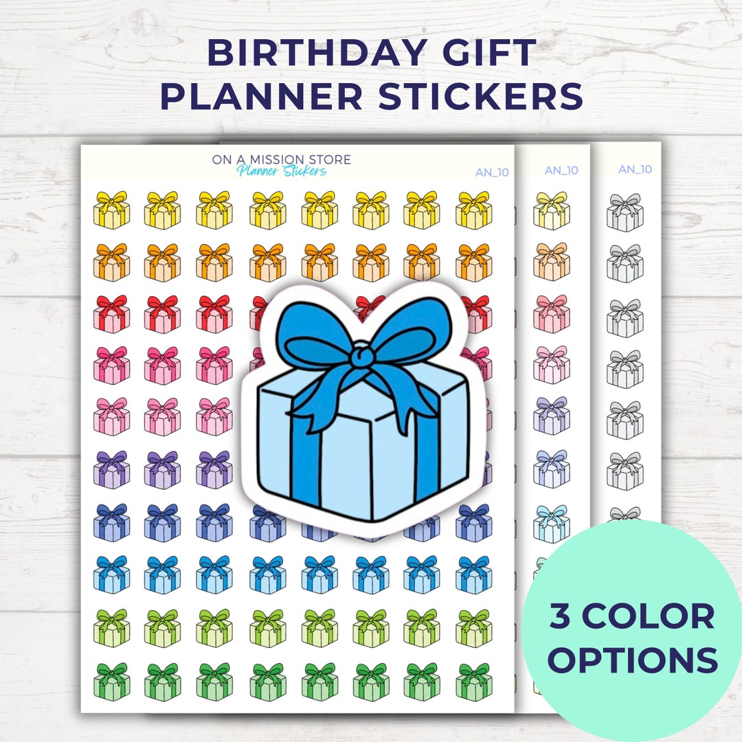 Birthday Gift Stickers, Birthday Party, Event, Reminder, Calendar ...