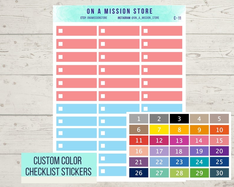 Custom Checklist Stickers Custom Checkbox Stickers Checklist | Etsy