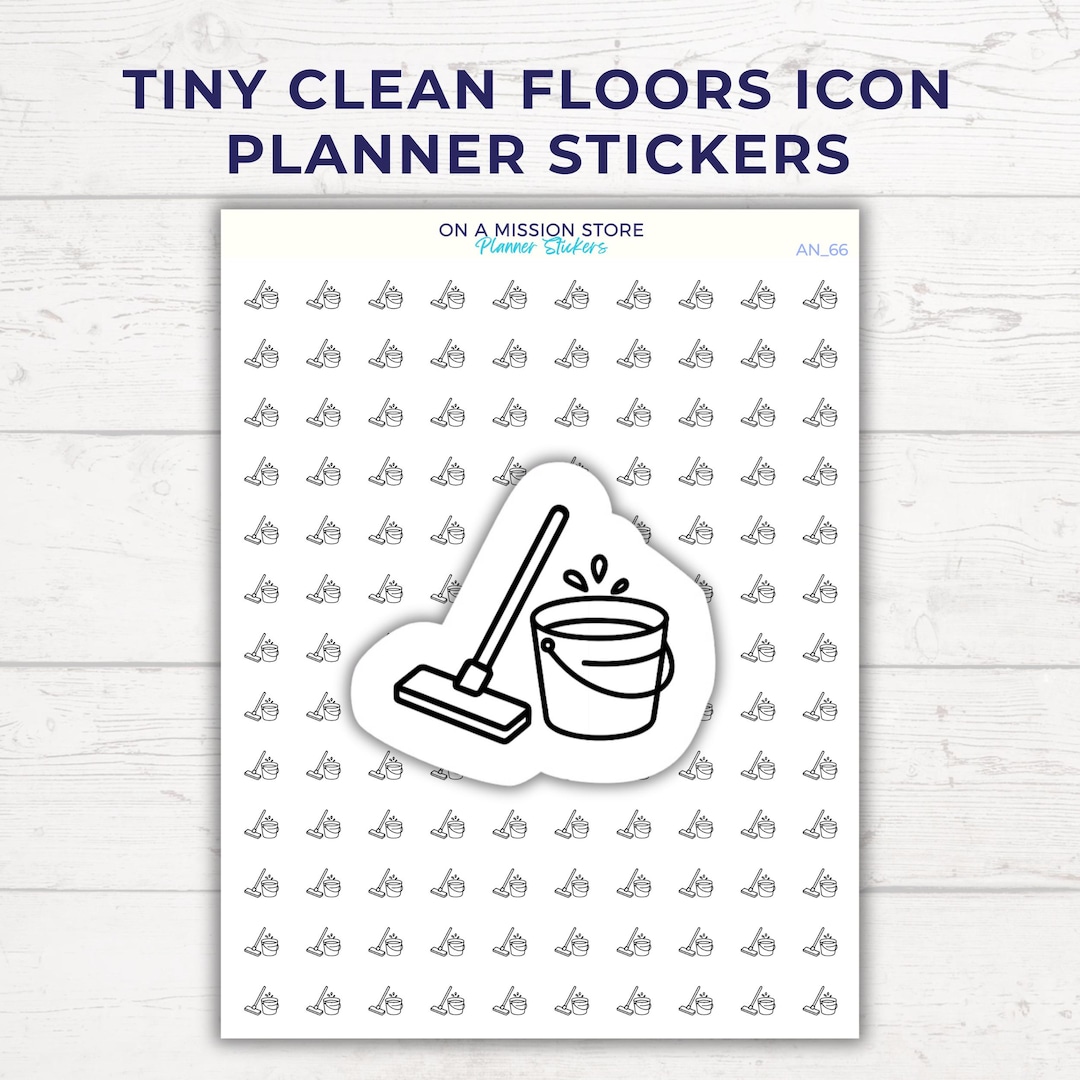 Mop Floor Planner Stickers: Cleaning Chore Reminders - Etsy