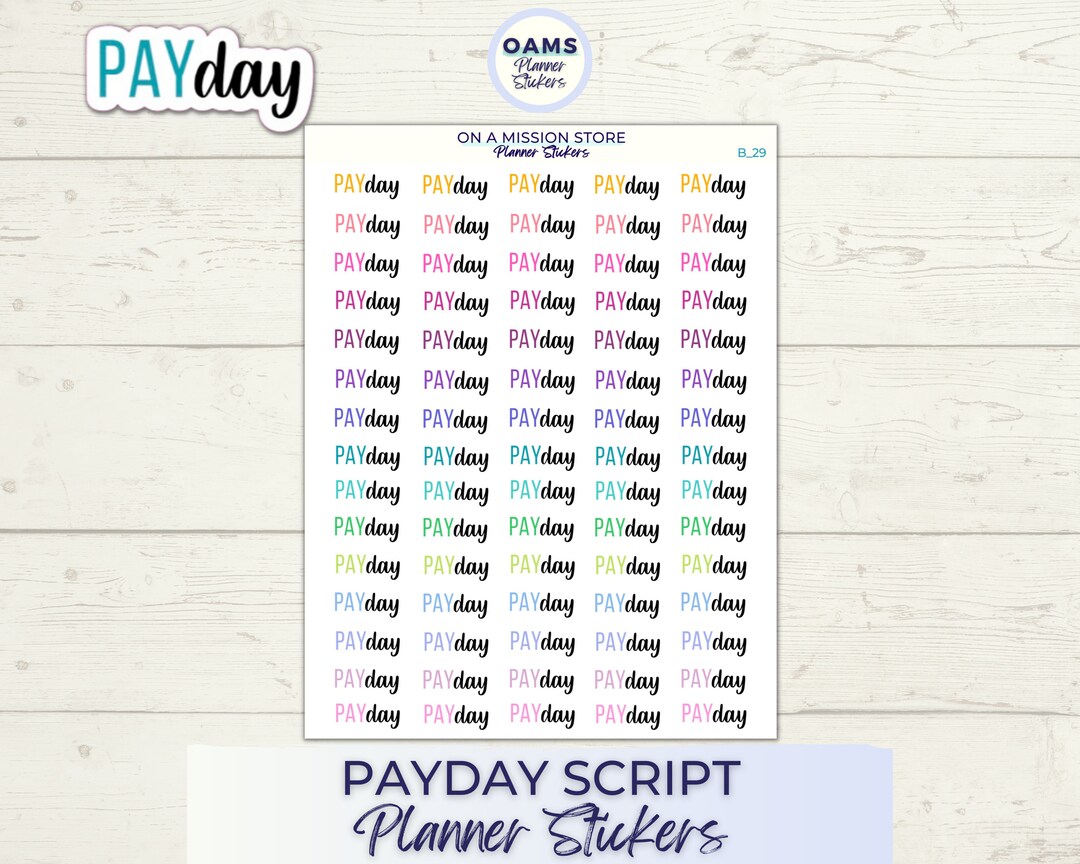 Payday Stickers, Budget Stickers, Event Stickers, Script Stickers ...