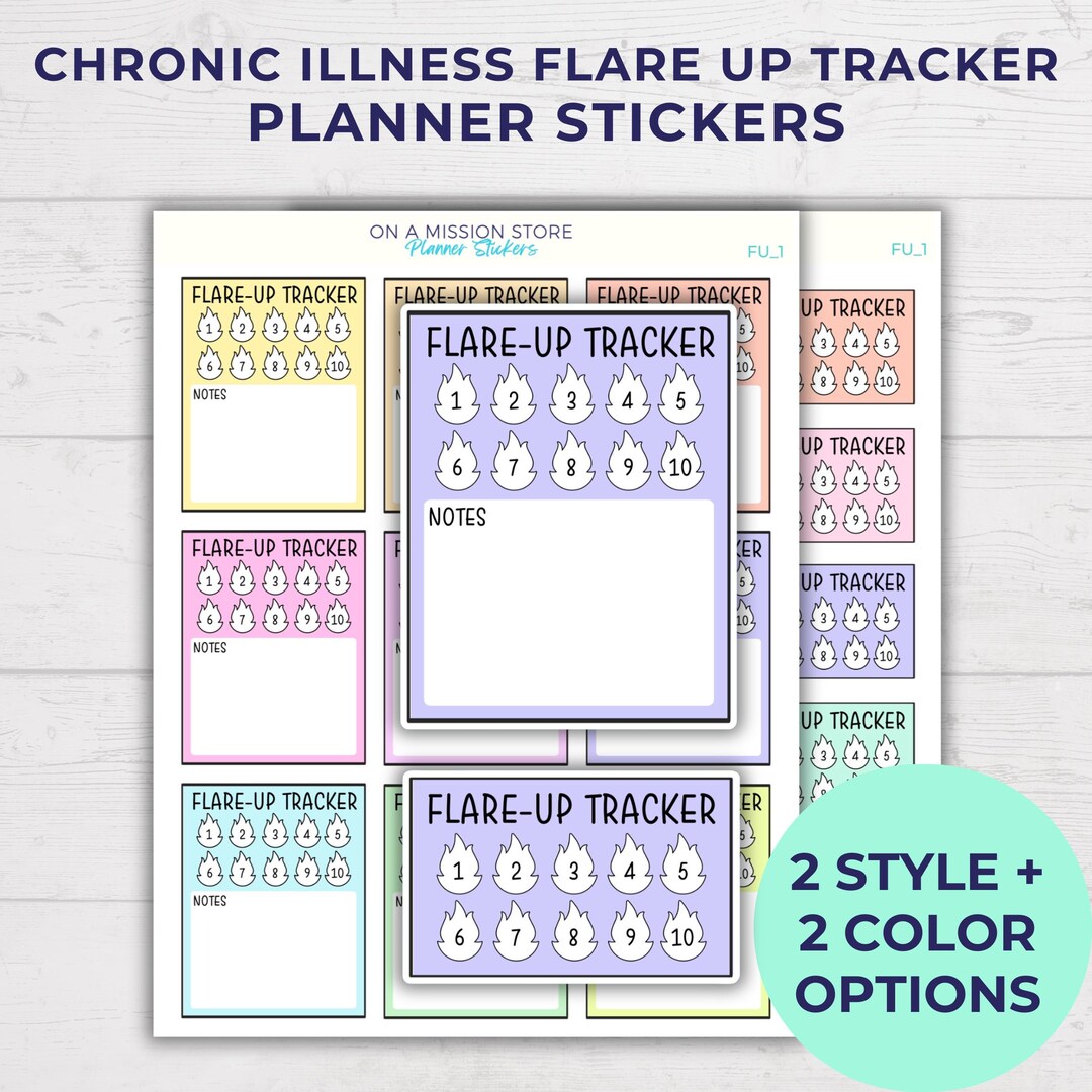 Chronic Illness Flare up Tracker Stickers: Planner Reminders - Etsy