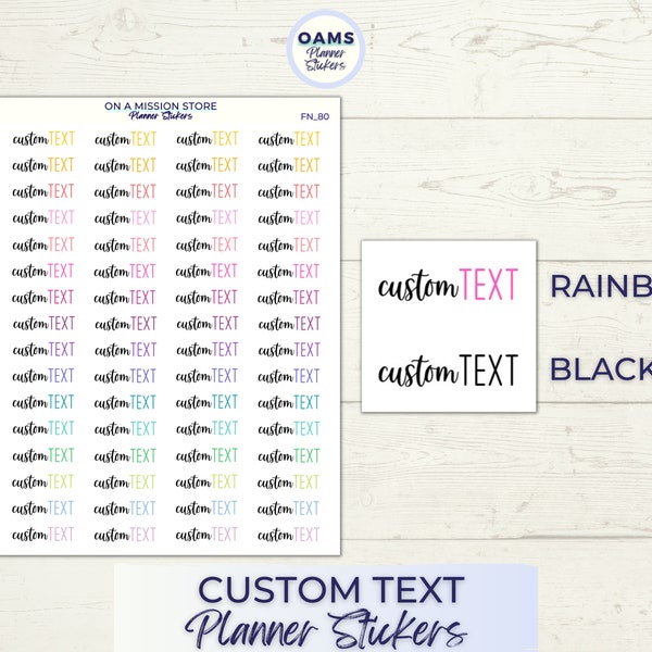 Custom Word Stickers - Etsy