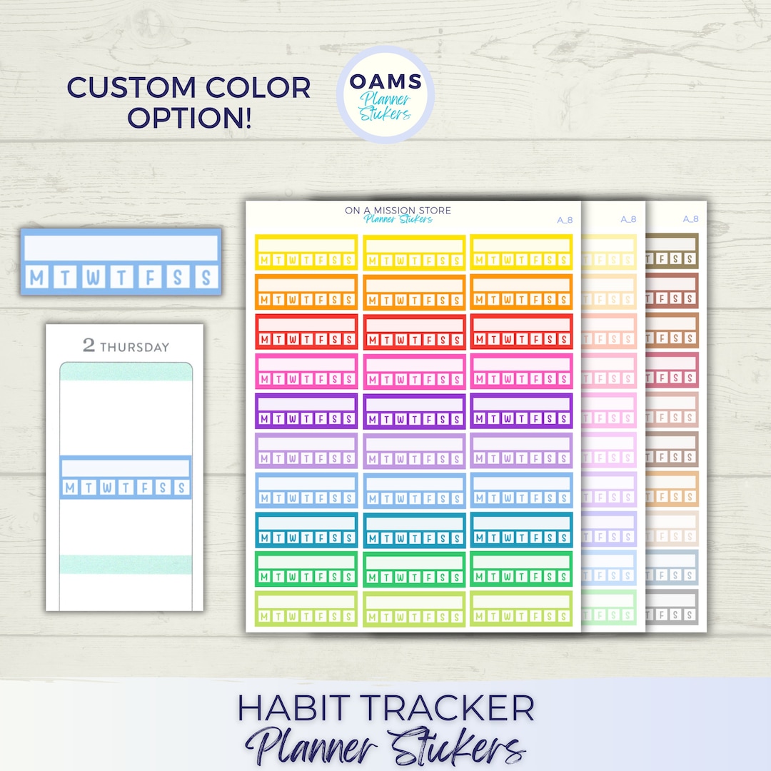 Habit Tracker Stickers, Habit Tracker, Goal Stickers, Goal Planner ...