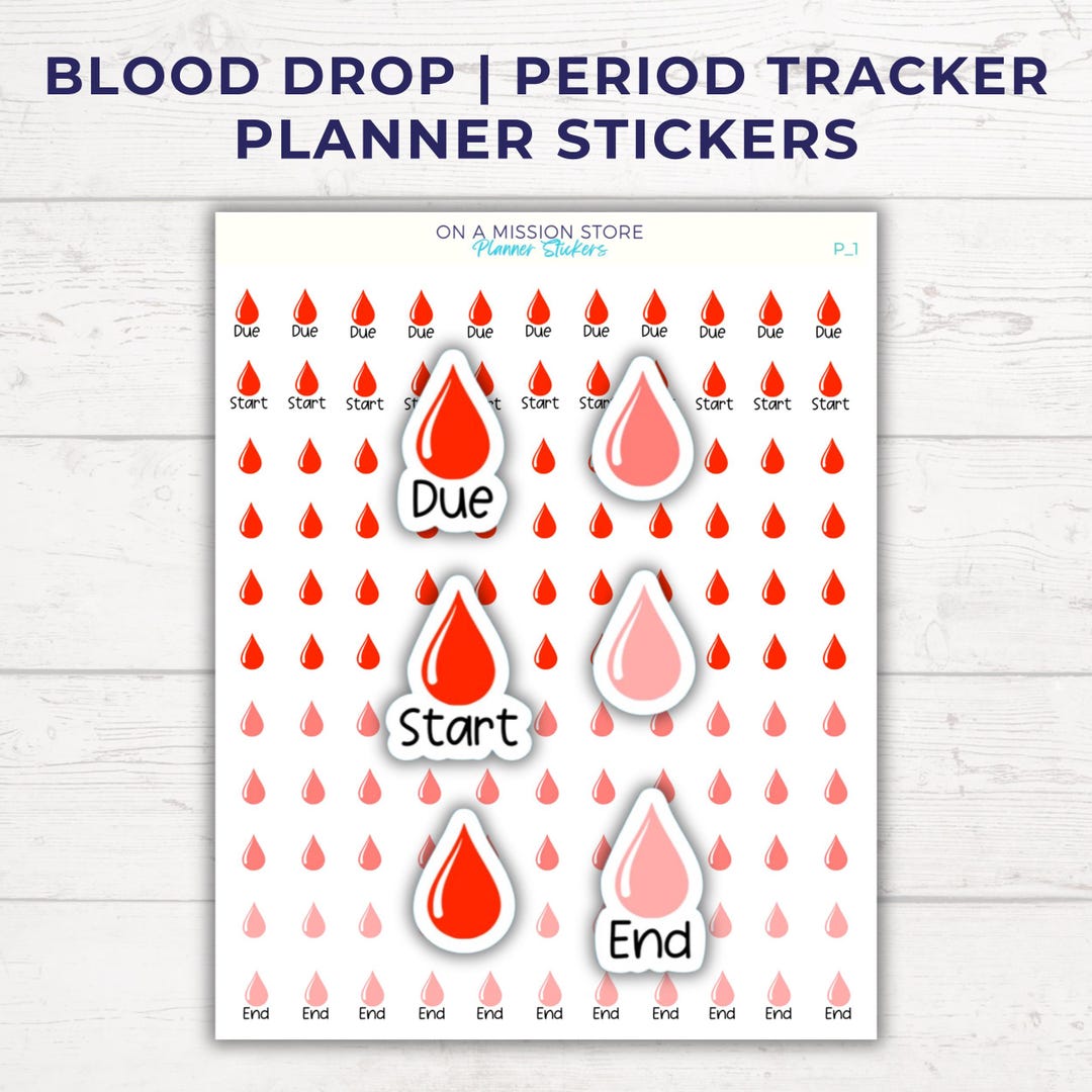Period Sticker, Period Planner, Menstruation Journal, Fertility Planner ...