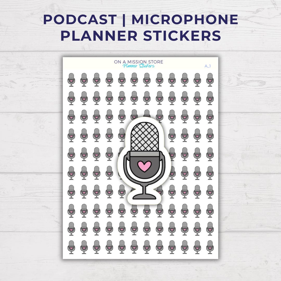 Podcast Stickers, Microphone Stickers, Reminder Stickers, Calendar ...