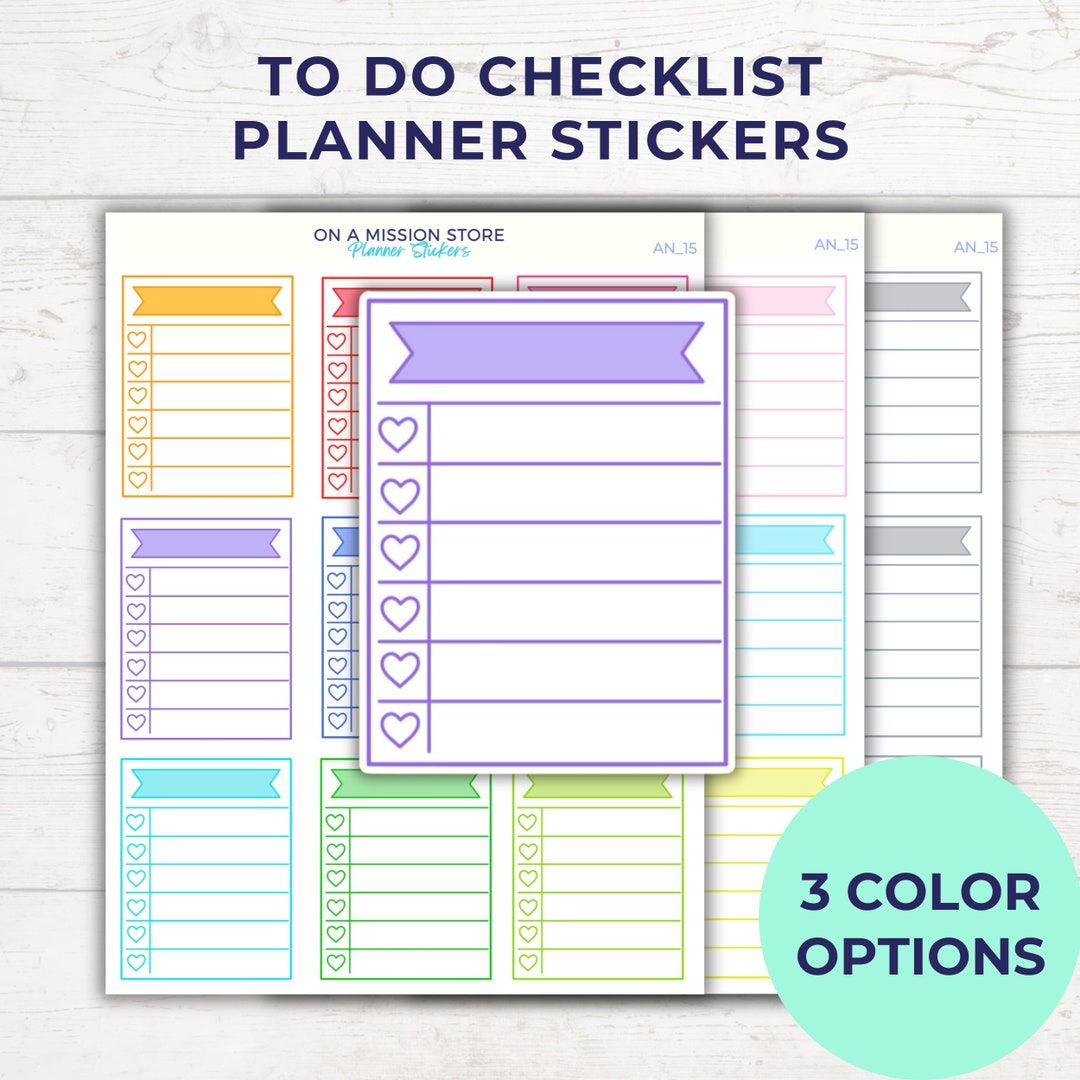 Cute to Do List Planner Stickers, Checklist, Daily Planner, Checkbox ...