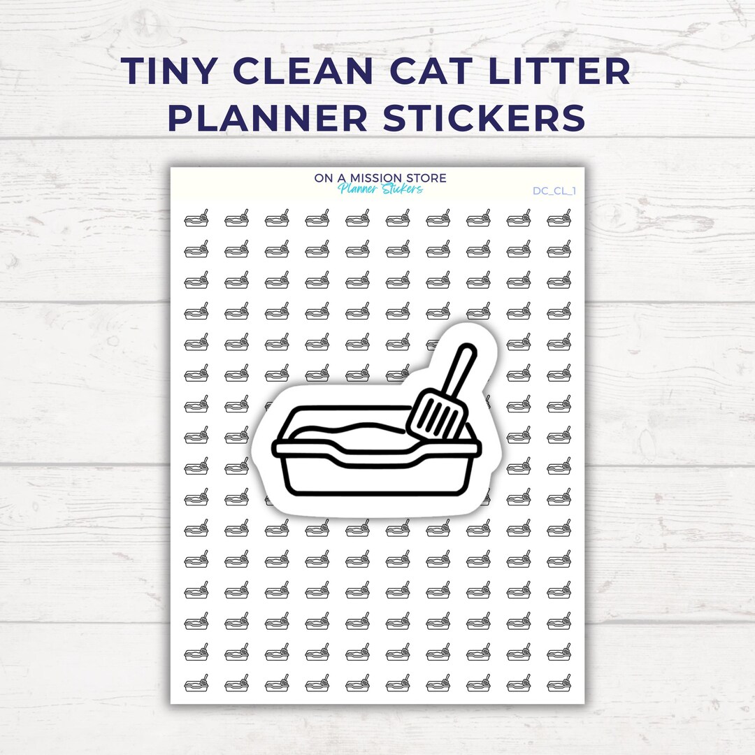 Cat Litter Planner Stickers: Mini Pet Care Icons - Etsy