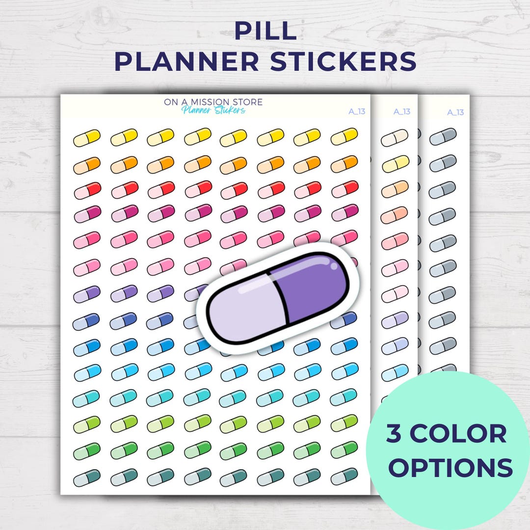 Pill Stickers, Medicine Stickers, Vitamin Stickers, Supplement Stickers ...