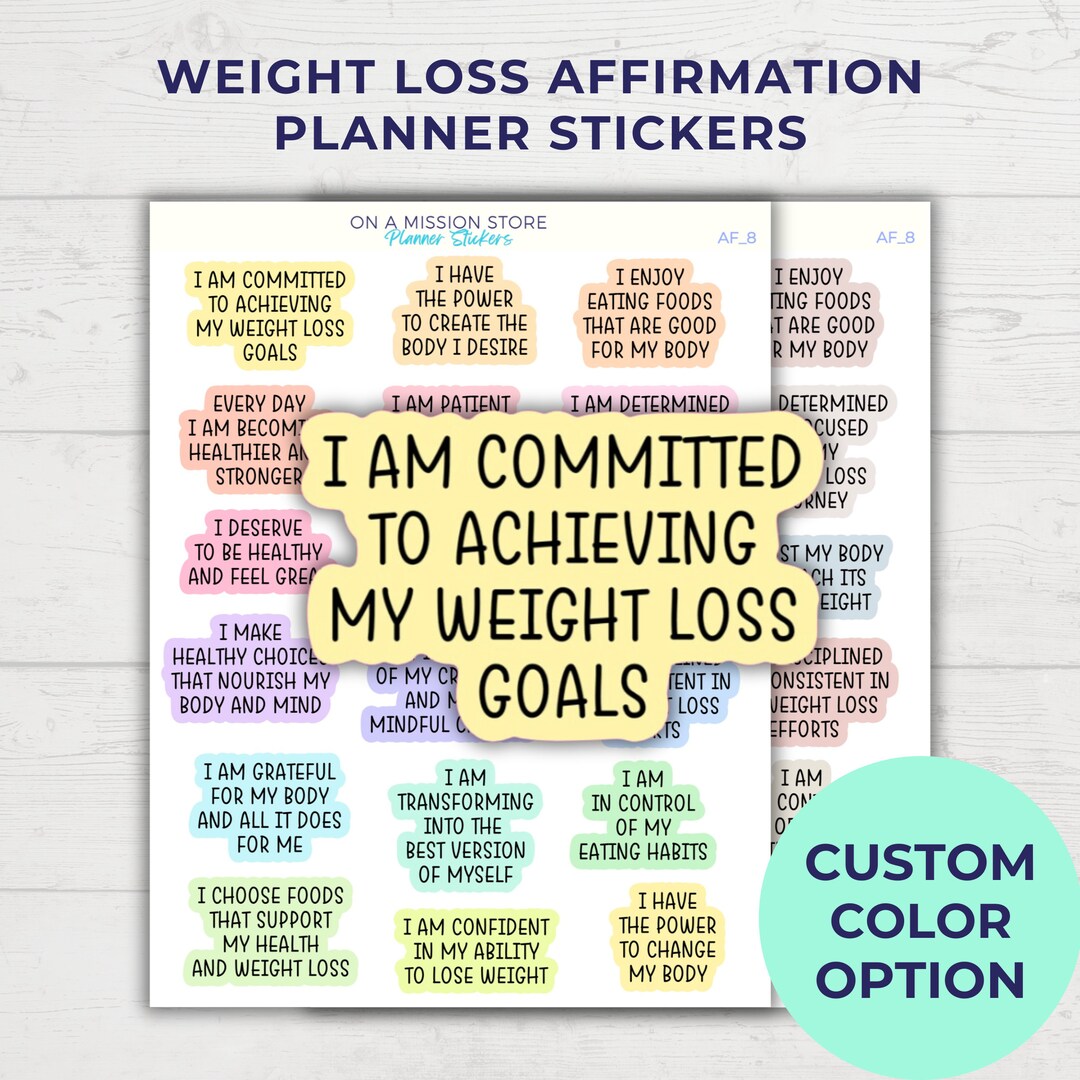 Weight Loss Affirmation Planner Stickers, Positive Affirmation, Health ...