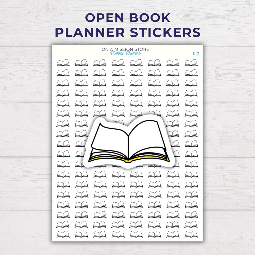 Open Book Stickers, Book Icon Stickers, Reading Stickers, Study ...