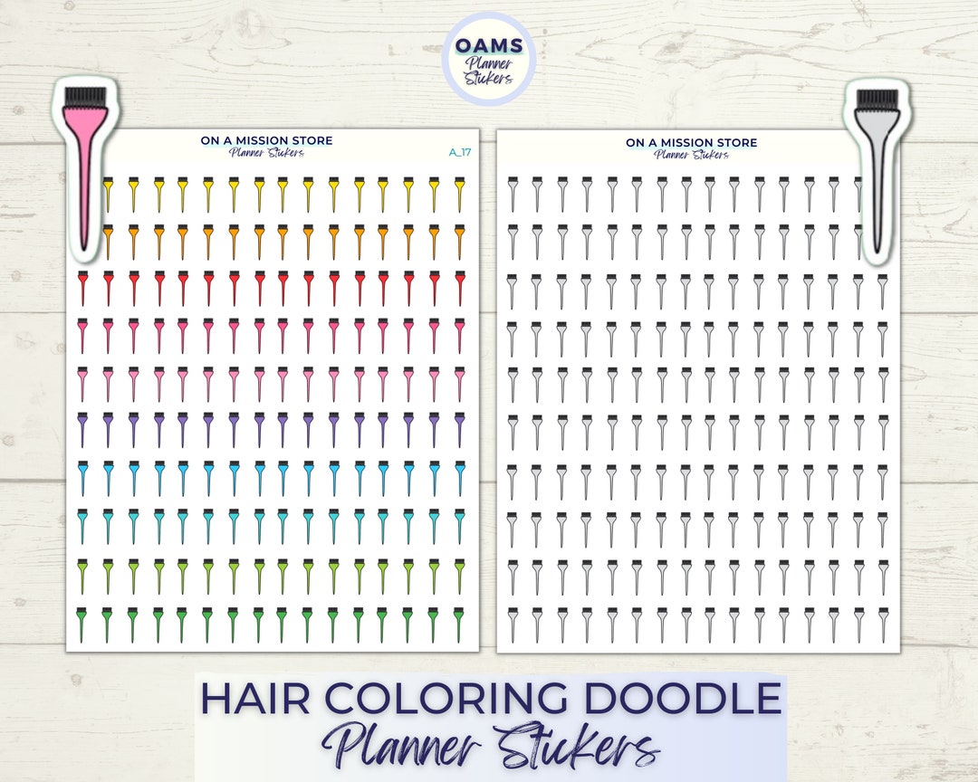 Hair Coloring Stickers, Hairdresser Stickers, Doodle Stickers, Hair ...