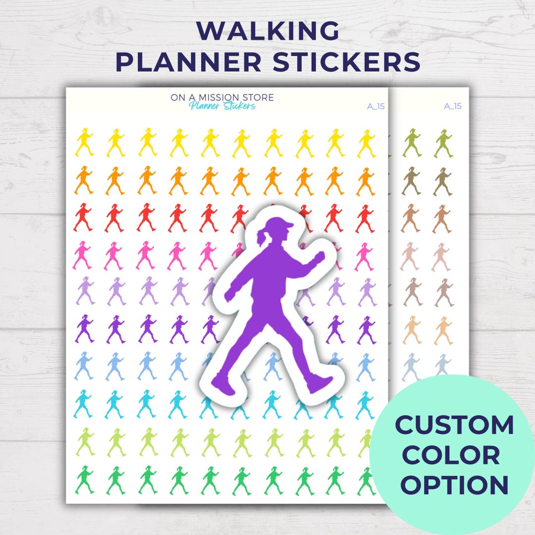 Walking Stickers, Go for A Walk Stickers, Walking Icon, Exercise ...