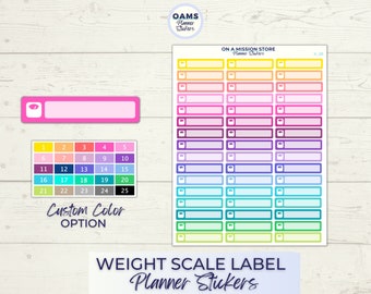 Weight Scale Planner Stickers Black & White W/ Hearts Scale - Etsy