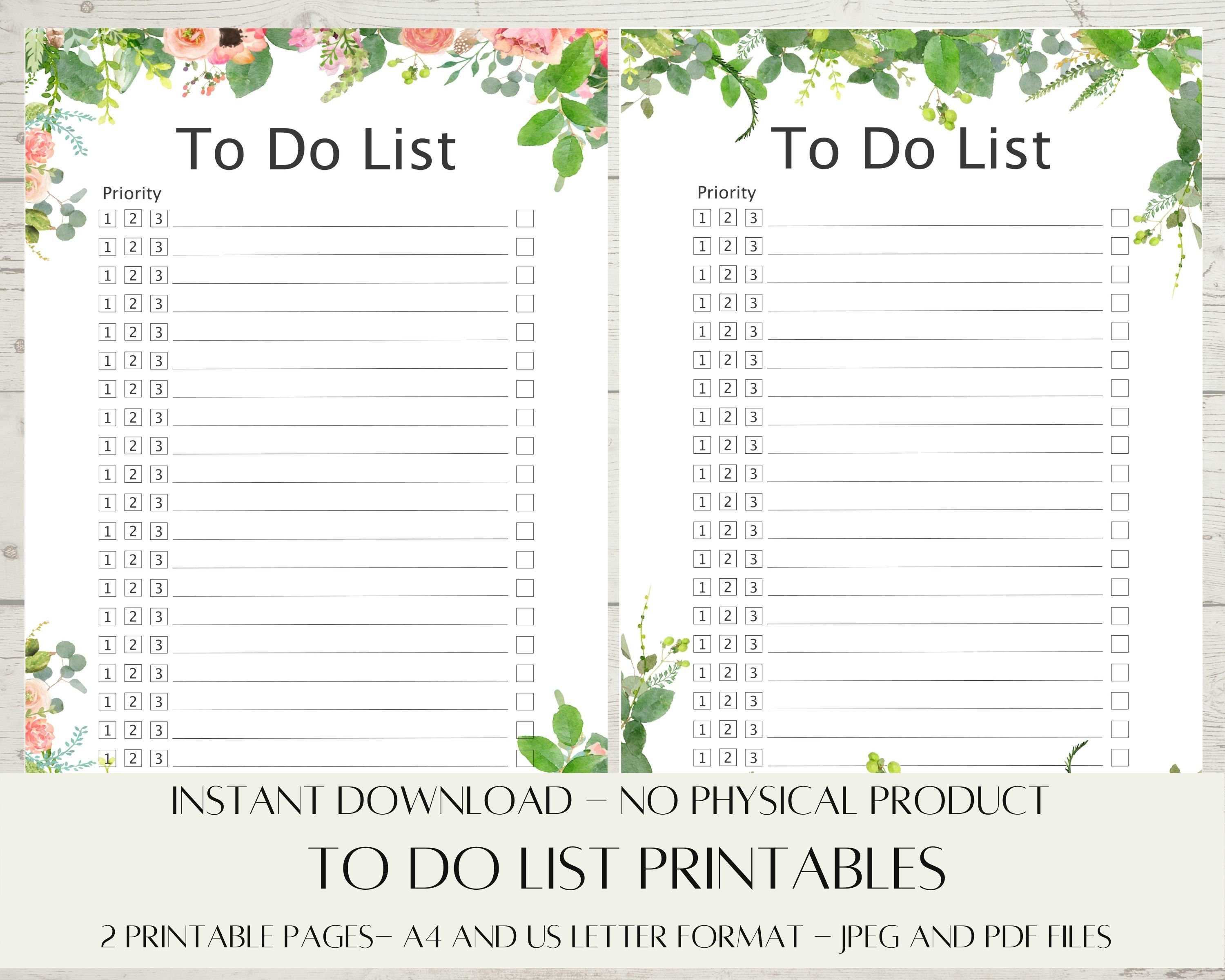 Para hacer lista imprimible imprimible a hacer lista lista | Etsy