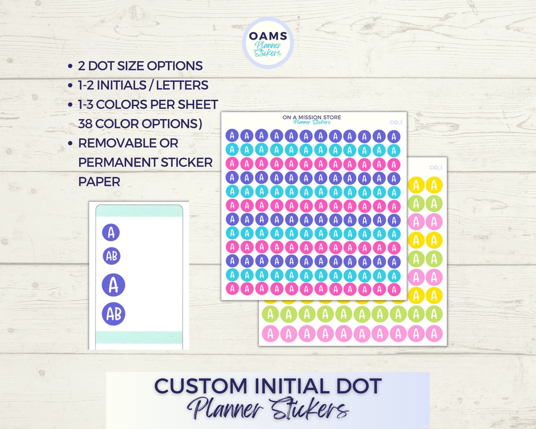 Mini Initial Letter Stickers, Personalised Name Stickers, Alphabet ...