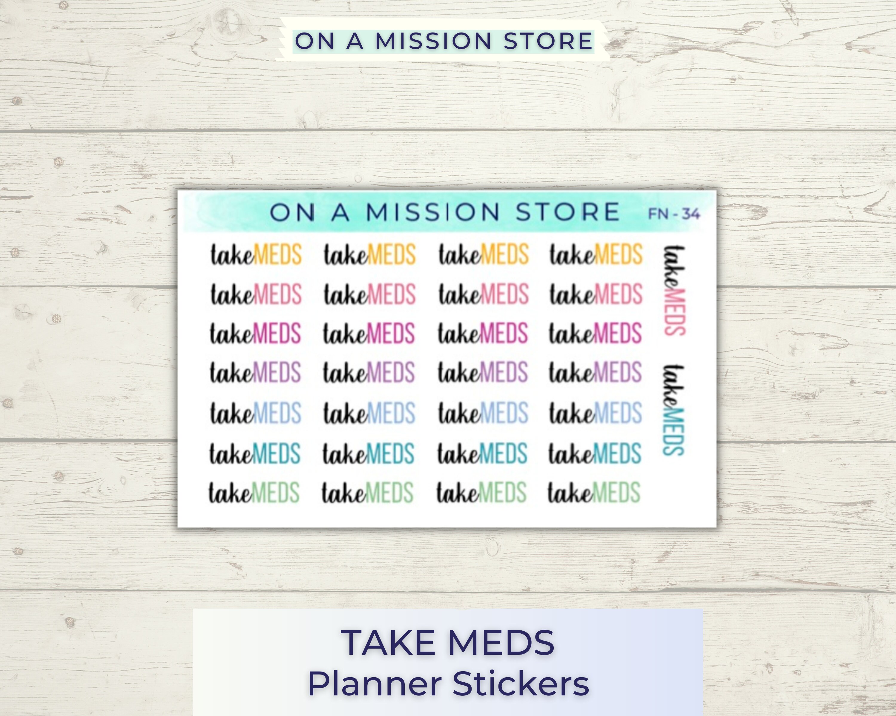 Take Meds Stickers Medication Stickers Health Stickers Meds | Etsy