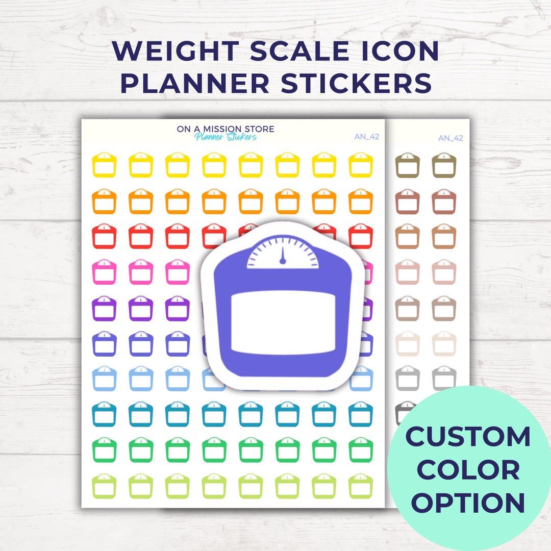 Weight Scale Planner Stickers: Weight Loss Tracker, Fitness Journal - Etsy