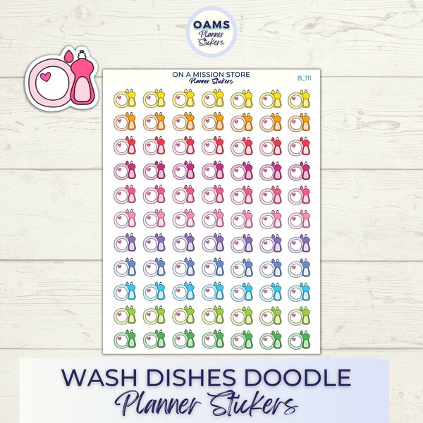 Wash Dishes Planner Stickers - Etsy