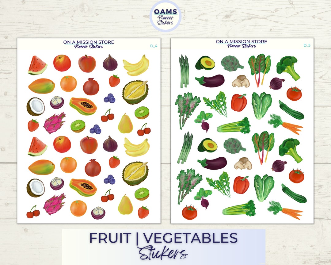 Fruit Stickers, Vegetable Stickers, Fruit and Vegetables, Vegan ...