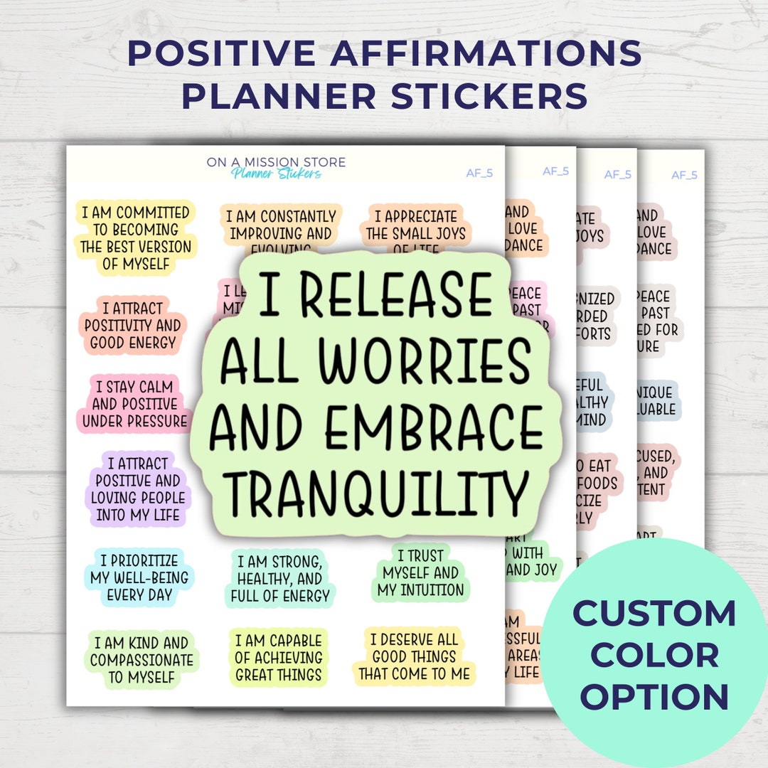 Positive Affirmation Planner Stickers, Self Talk, Self Esteem ...