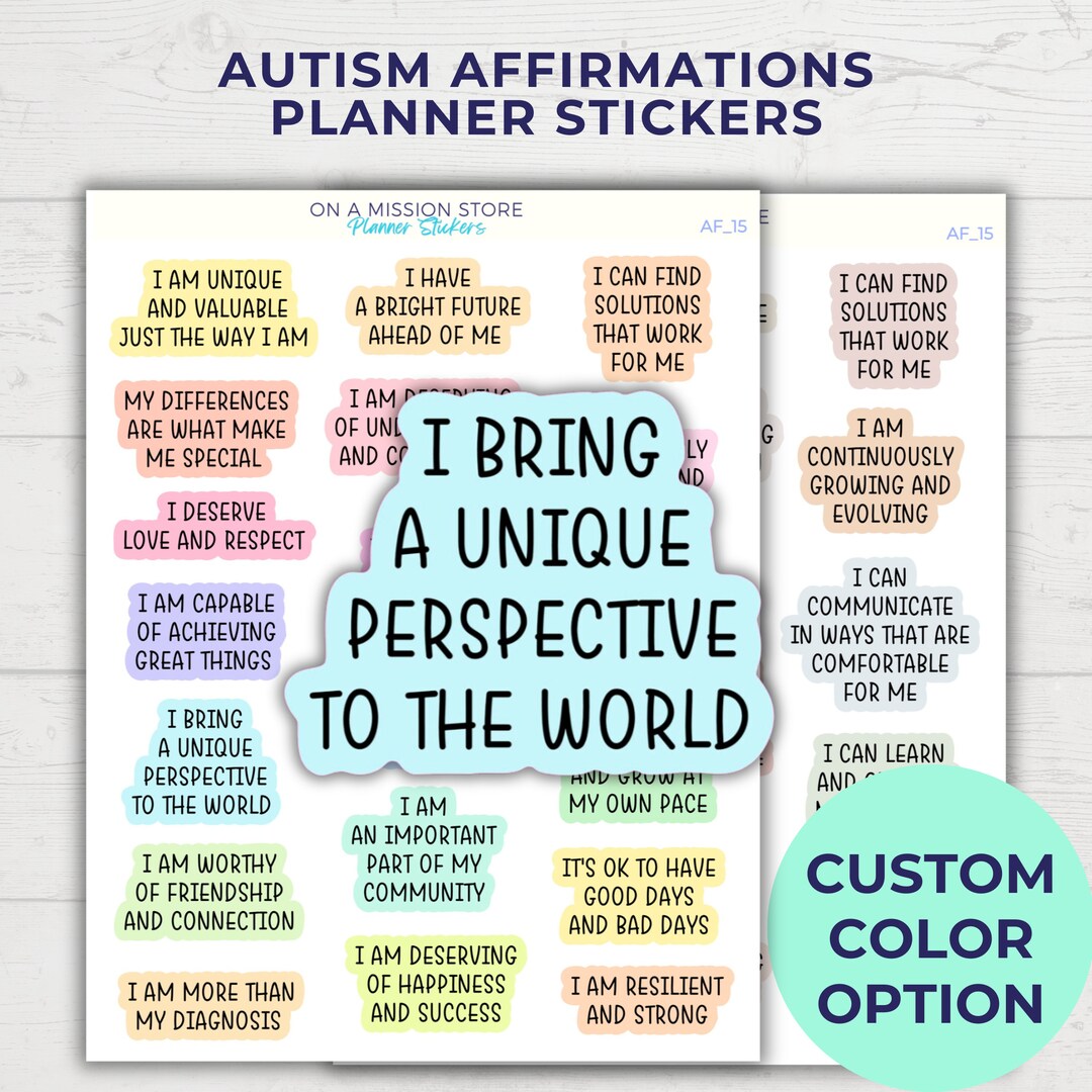 Autism Affirmation Planner Stickers, Neurodiversity, Autistic Parents ...