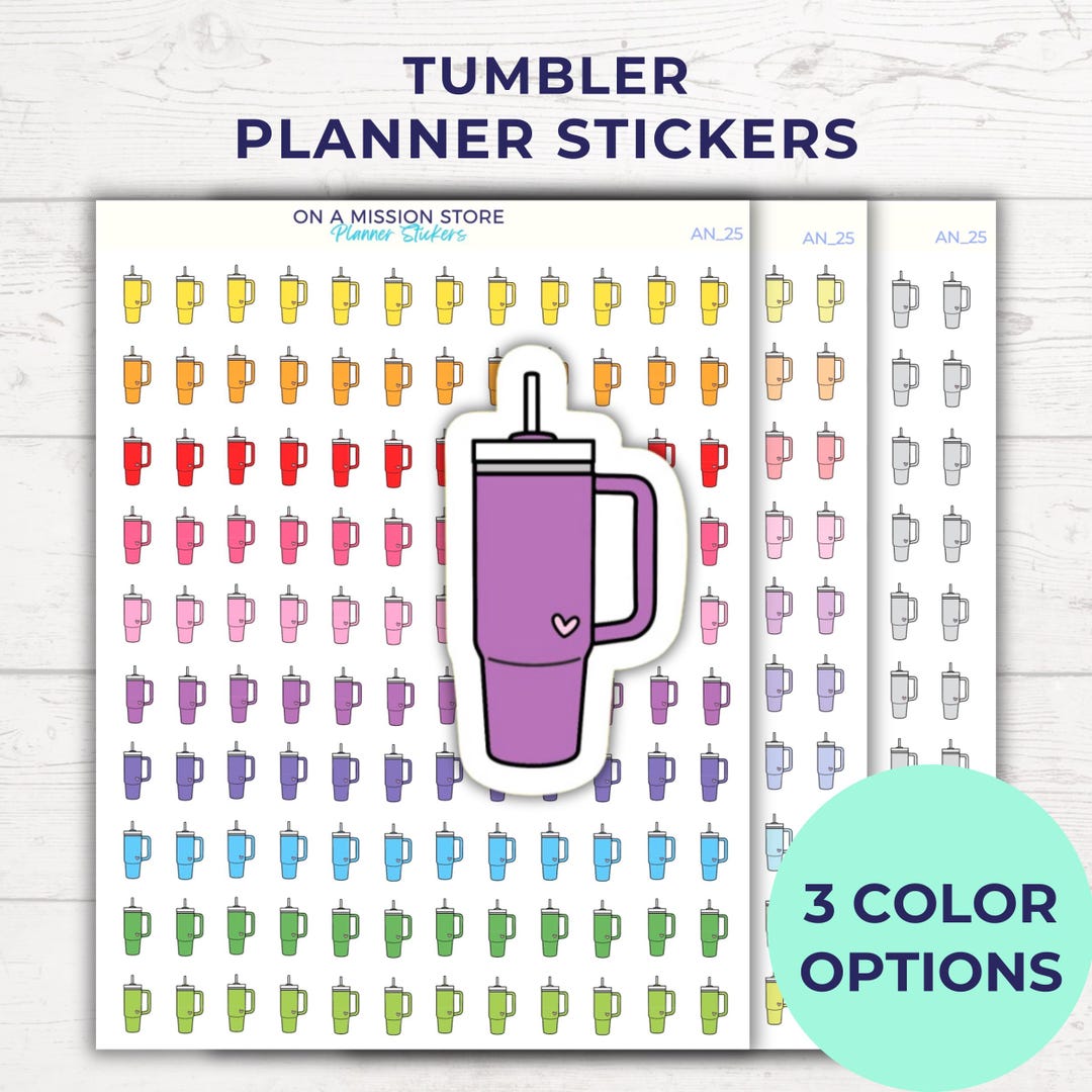 Tumbler Planner Stickers, Water Tracker, Hydrate Stickers, Reminder ...