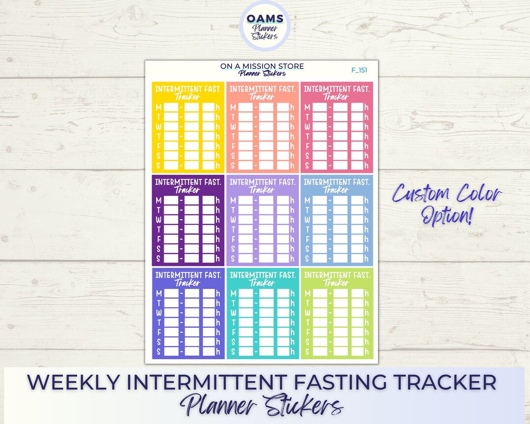 Intermittent Fasting Tracker Planner Stickers, Intermittent Fasting ...