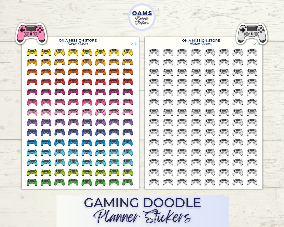 Gaming Stickers, Doodle Stickers, Game Controller Stickers, Functional ...