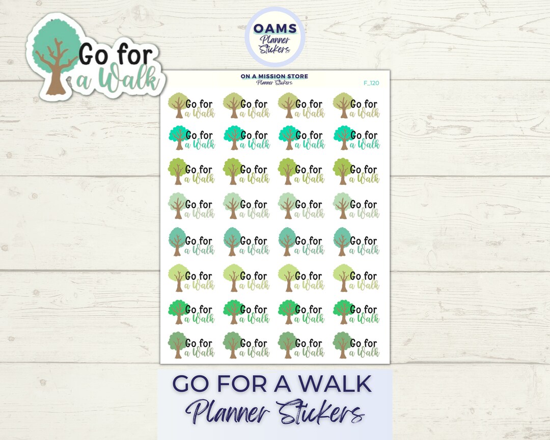 Go for a Walk Stickers, Health Stickers, Exercise Stickers, Walking ...