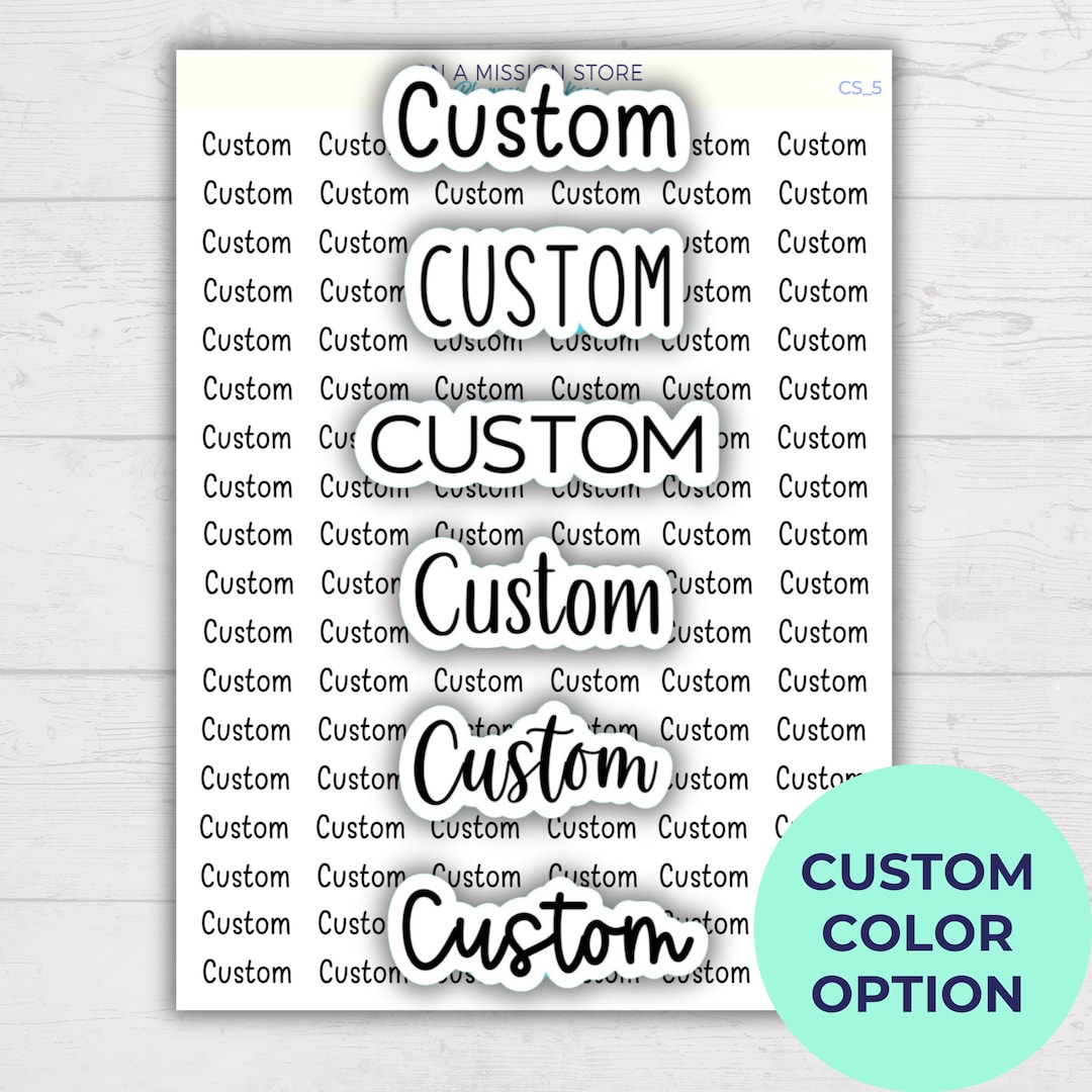 Custom Stickers, Custom Text Sticker, Custom Word Stickers ...