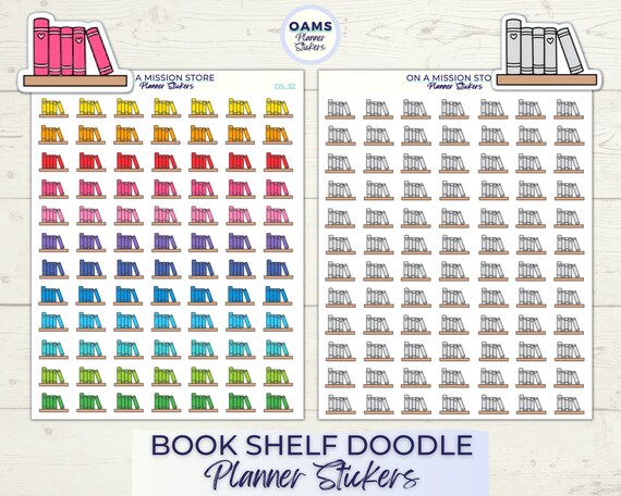 Study Stickers Event Stickers Book Icon Book Doodle Stickers Paper ...