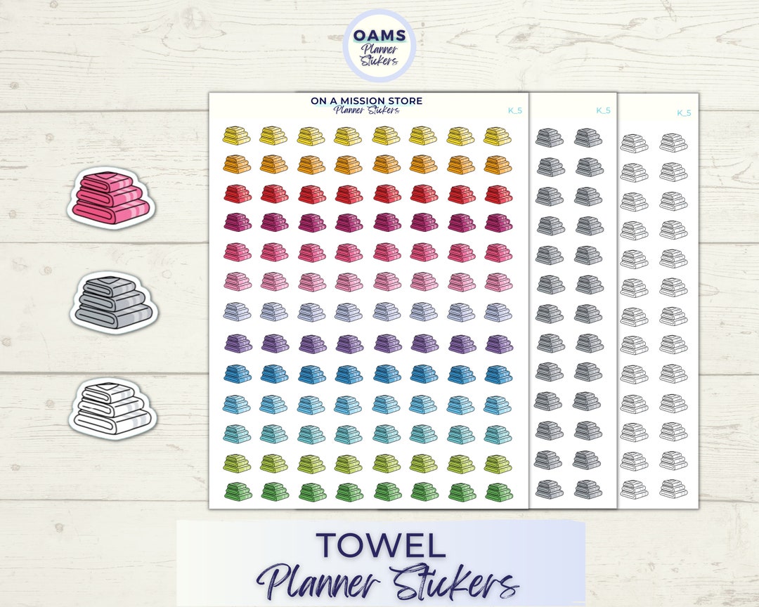 Towel Stickers, Towel Doodle Stickers, Change Towels, Cleaning Stickers ...