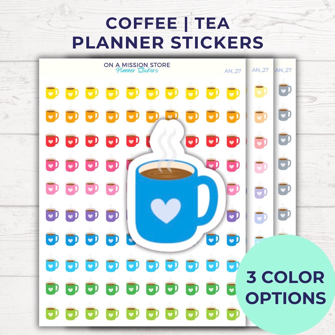 Coffee Stickers, Tea Time, Coffee Journal, Tea Lover Gift, Cozy Fall ...