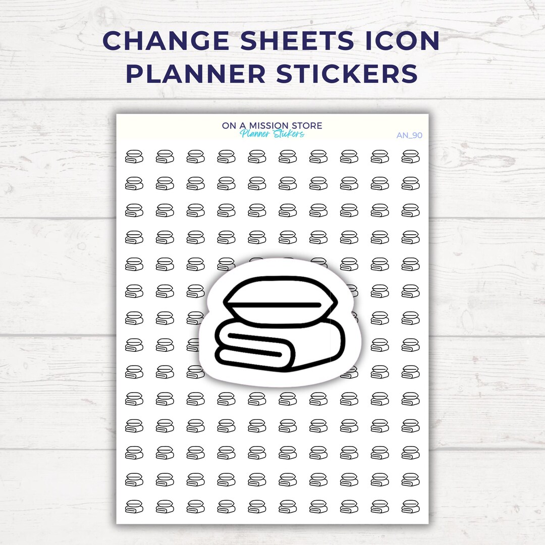 Change Sheets Planner Stickers | Minimal Bedding Icons for Planners ...