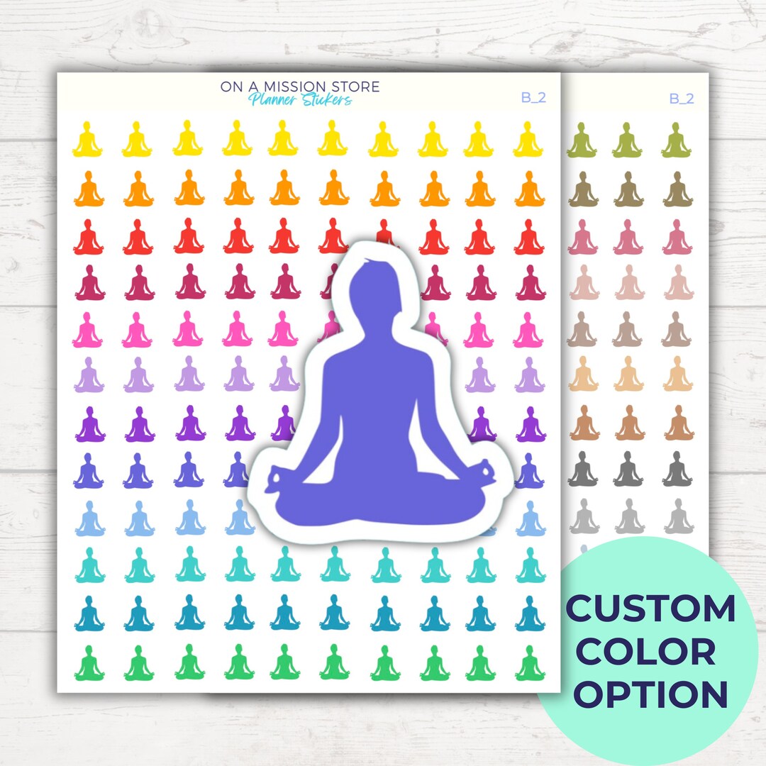 Meditation Stickers, Breathwork Stickers, Meditate, Yoga Stickers, Yoga ...