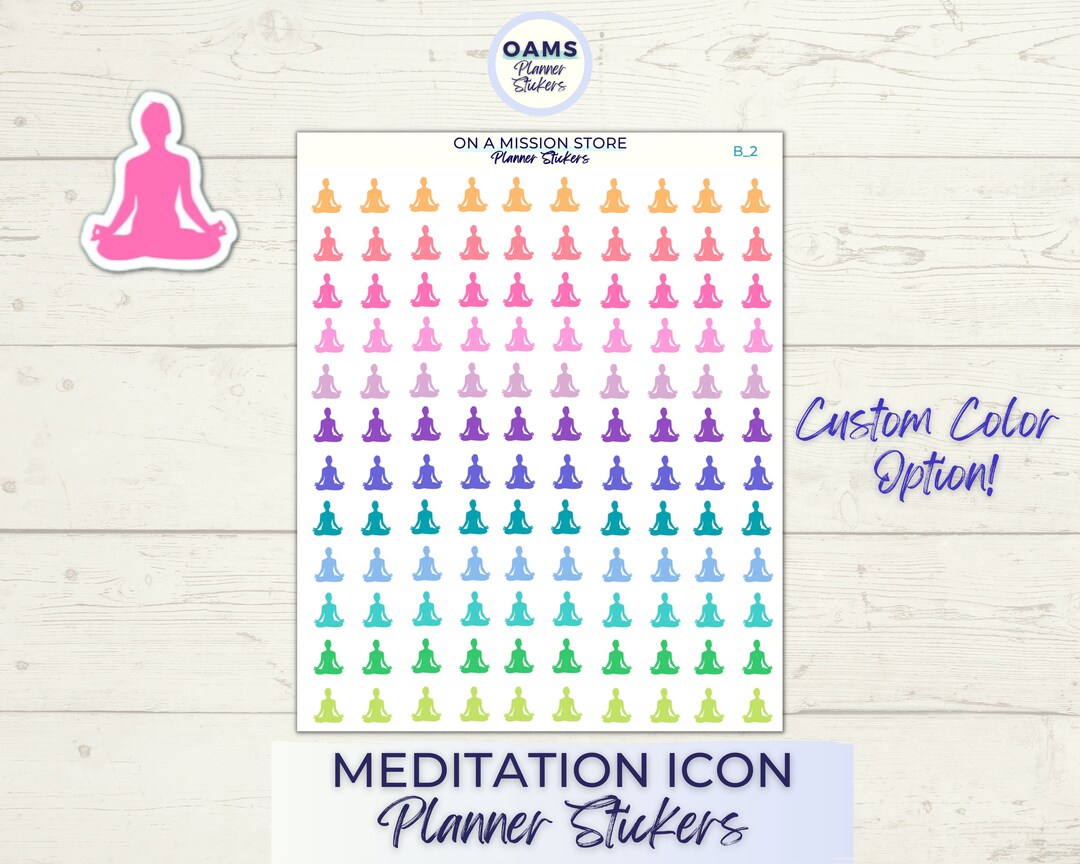 Meditation Stickers, Breathwork Stickers, Meditation Icon, Yoga ...
