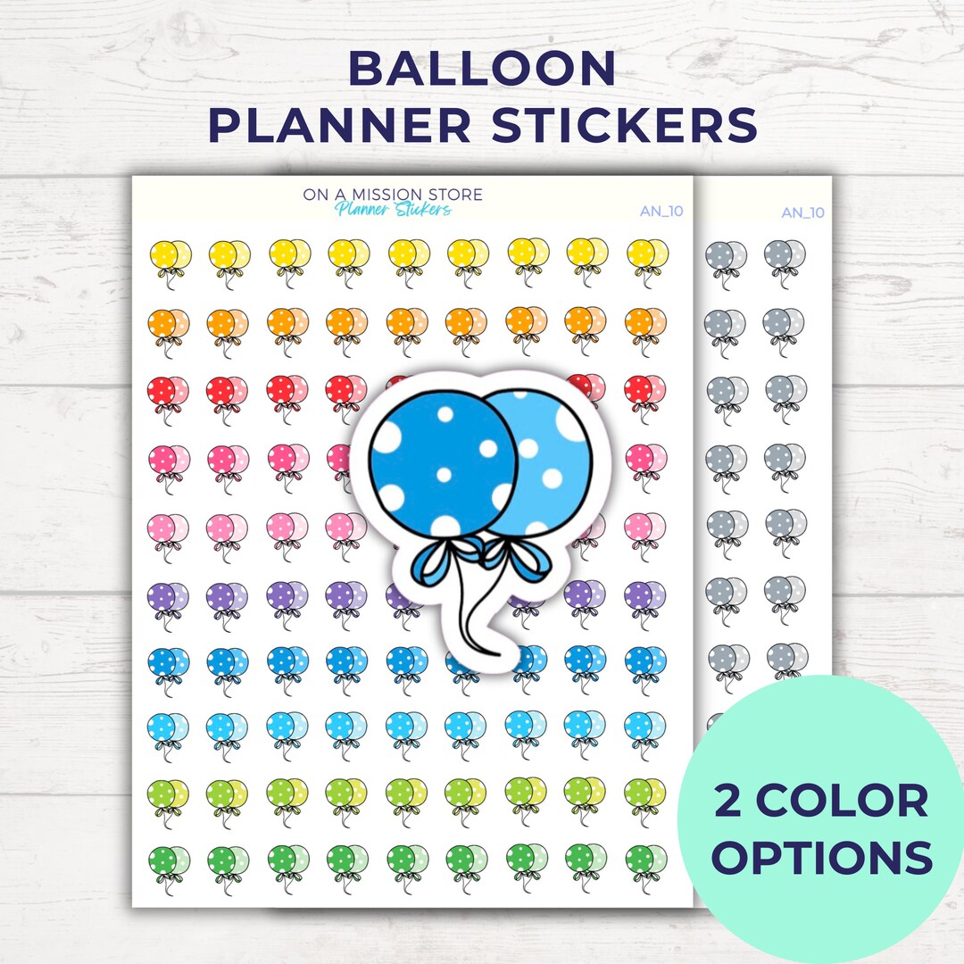 Birthday Balloon Stickers, Birthday Party, Event, Reminder, Calendar ...