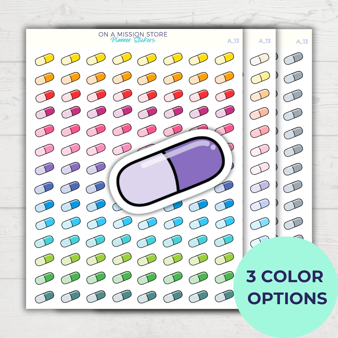 Pill Stickers, Medicine Stickers, Vitamin Stickers, Supplement Stickers ...