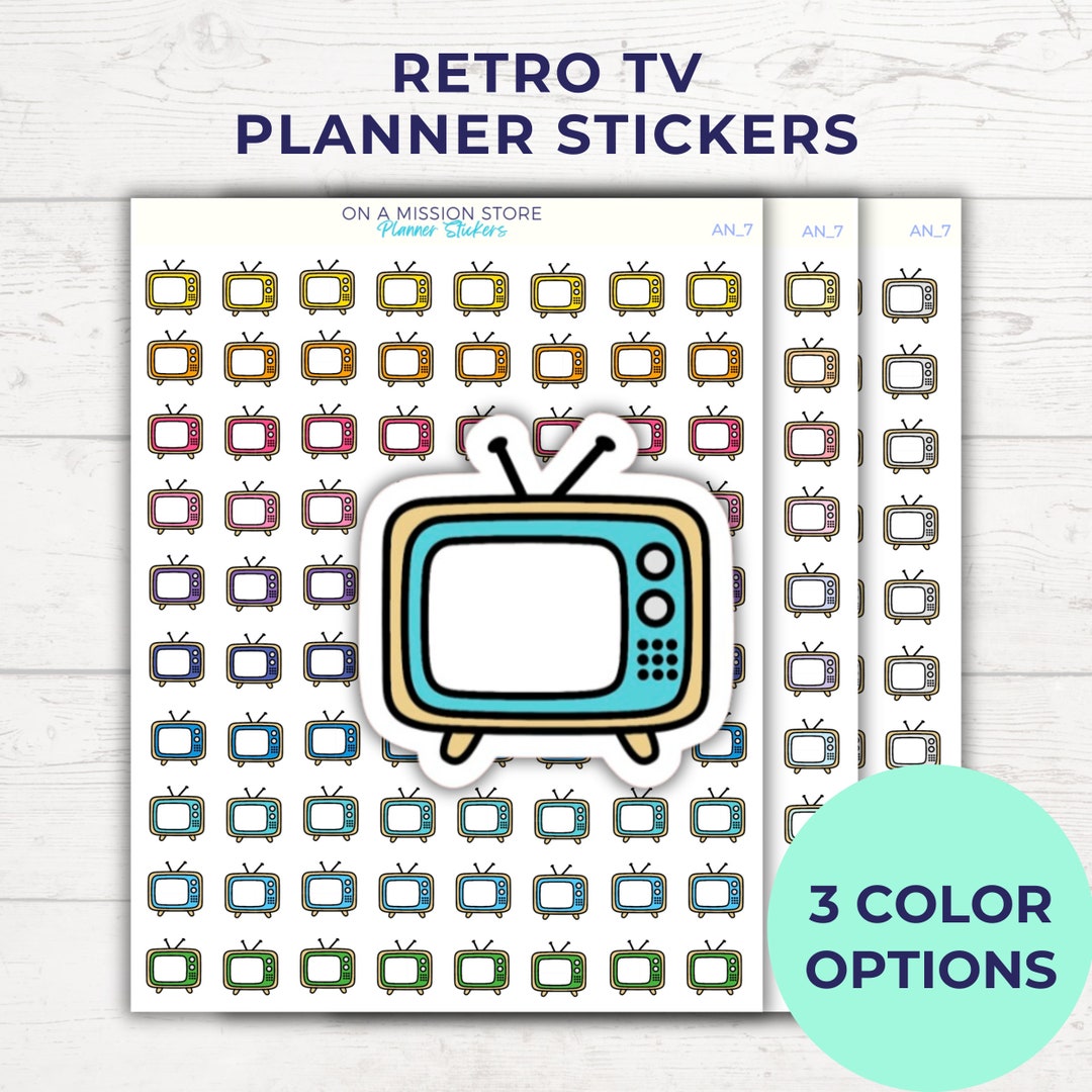 Retro TV Stickers, TV Show, TV Tracker, Binge Watch, Television, Time ...